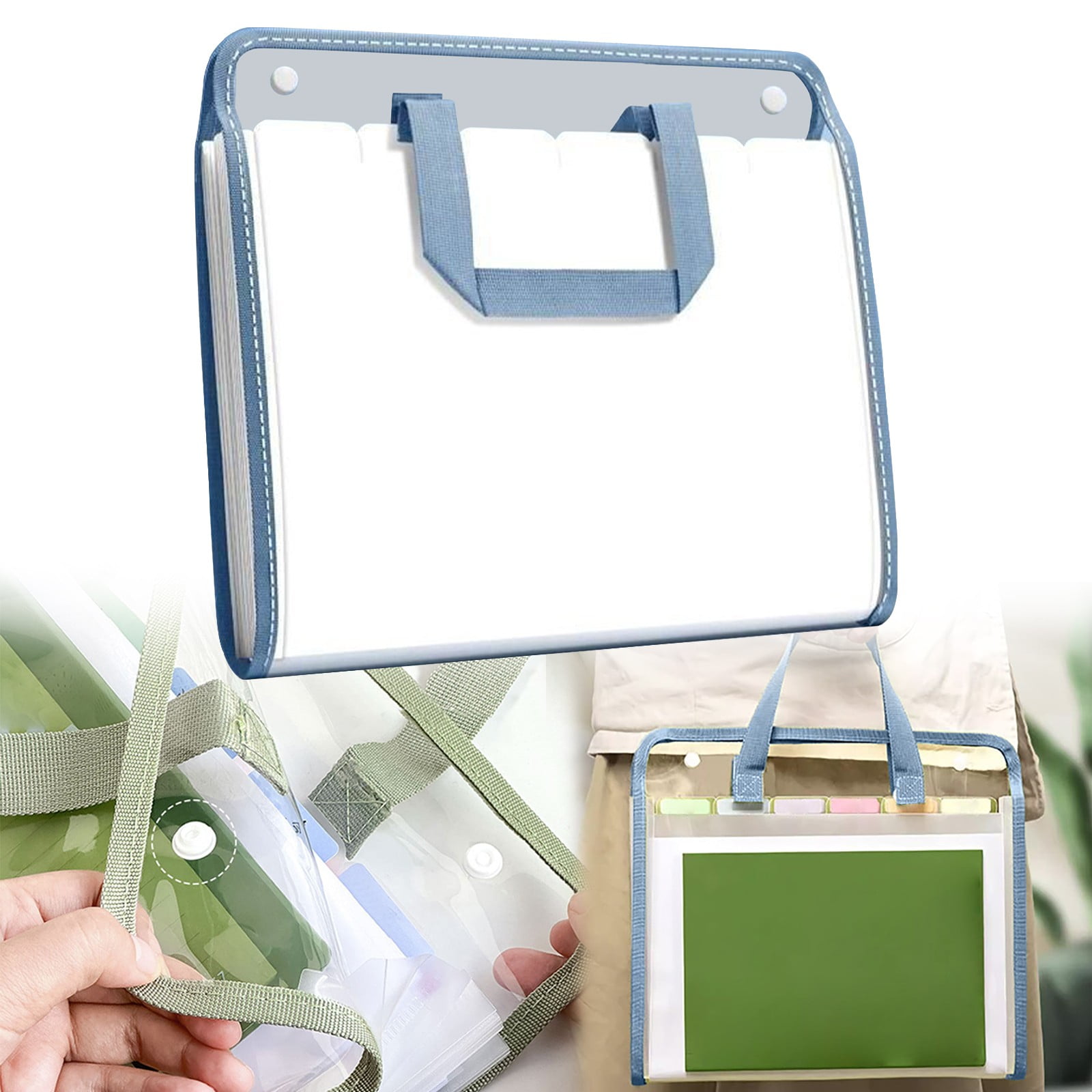 Portable Clear Expanding File Folder - 13-Pocket File Organizer with ...