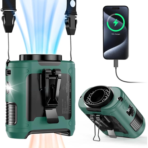 Portable Clip Fan - 40H Cooling Personal Wearable Fan,5 Speeds 16000RPM ...