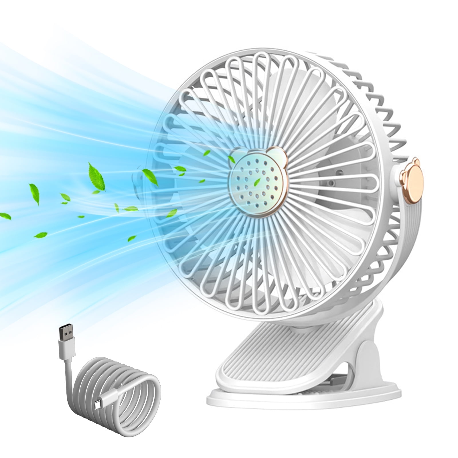 Portable Clip on Fan, 8-Inch 720° Rotate Battery Operated Desk Fan with ...