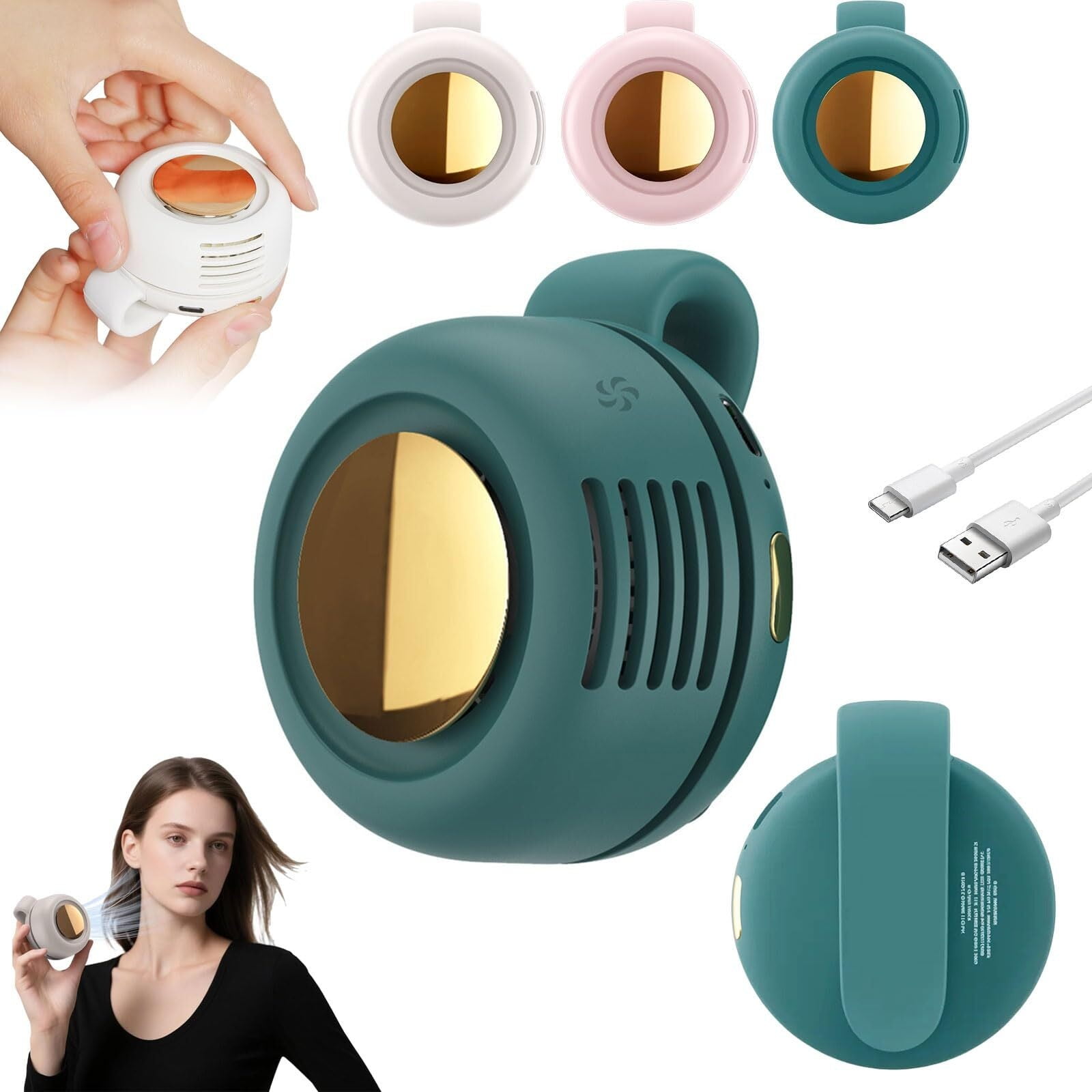 Portable Clip on Fan,Silent Mini Bladeless Electric Fan, Mini Fans With ...