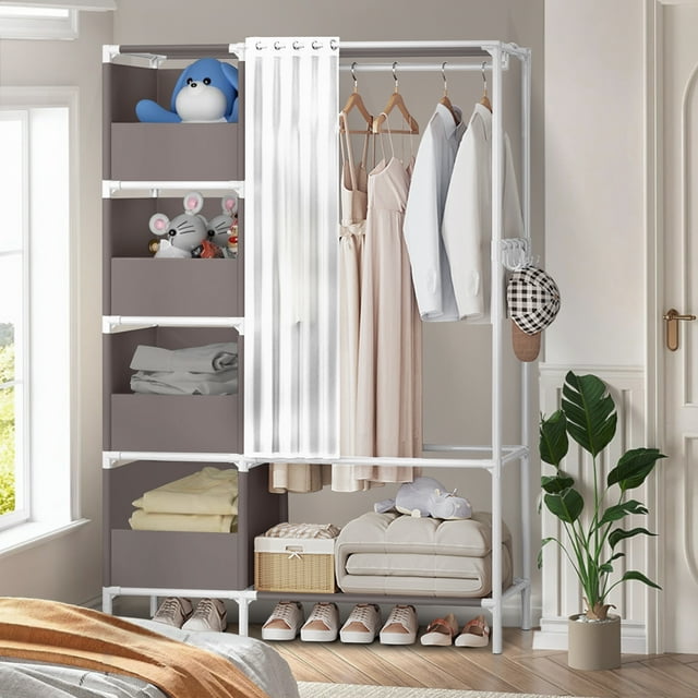 BRC Portable Closet & Clothes Rack Organizer, Storage Cabinet for Dorm ...