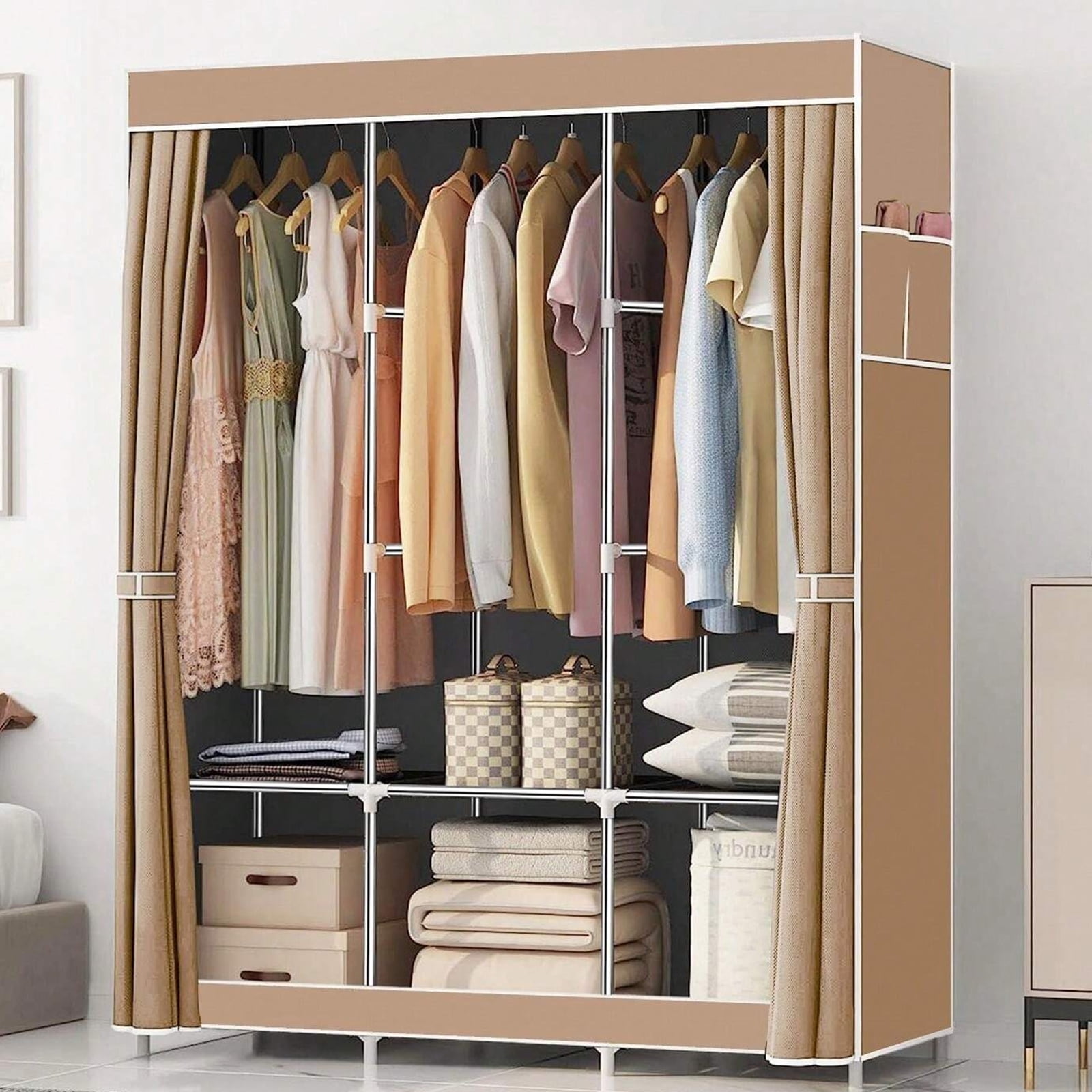Non-Woven Fabric Closet Organizers and Storage with Cover, Portable ...