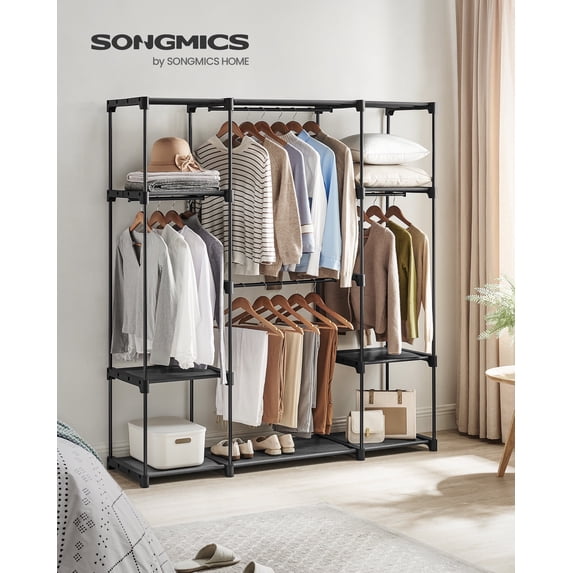 Portable Closet Freestanding Closet Organizer Clothes Rack with Shelves ...