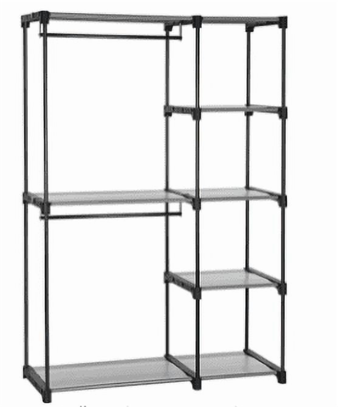 Portable Closet Freestanding Closet Organizer Clothes Rack with Shelves ...
