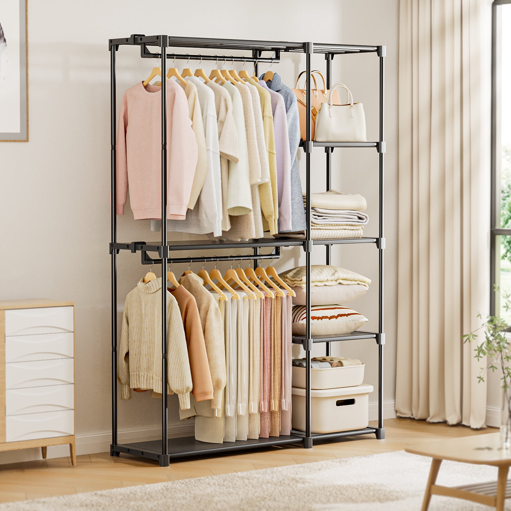 Portable Closet, Freestanding Wardrobe Closet Organizers and Storage ...