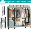 445LBS Rolling Clothes Rack with Cover, 81"H Adjustable Wire Portable ...