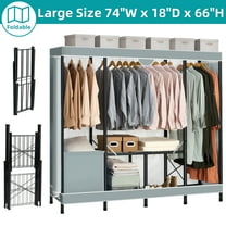 445LBS Rolling Clothes Rack with Cover, 81"H Adjustable Wire Portable ...