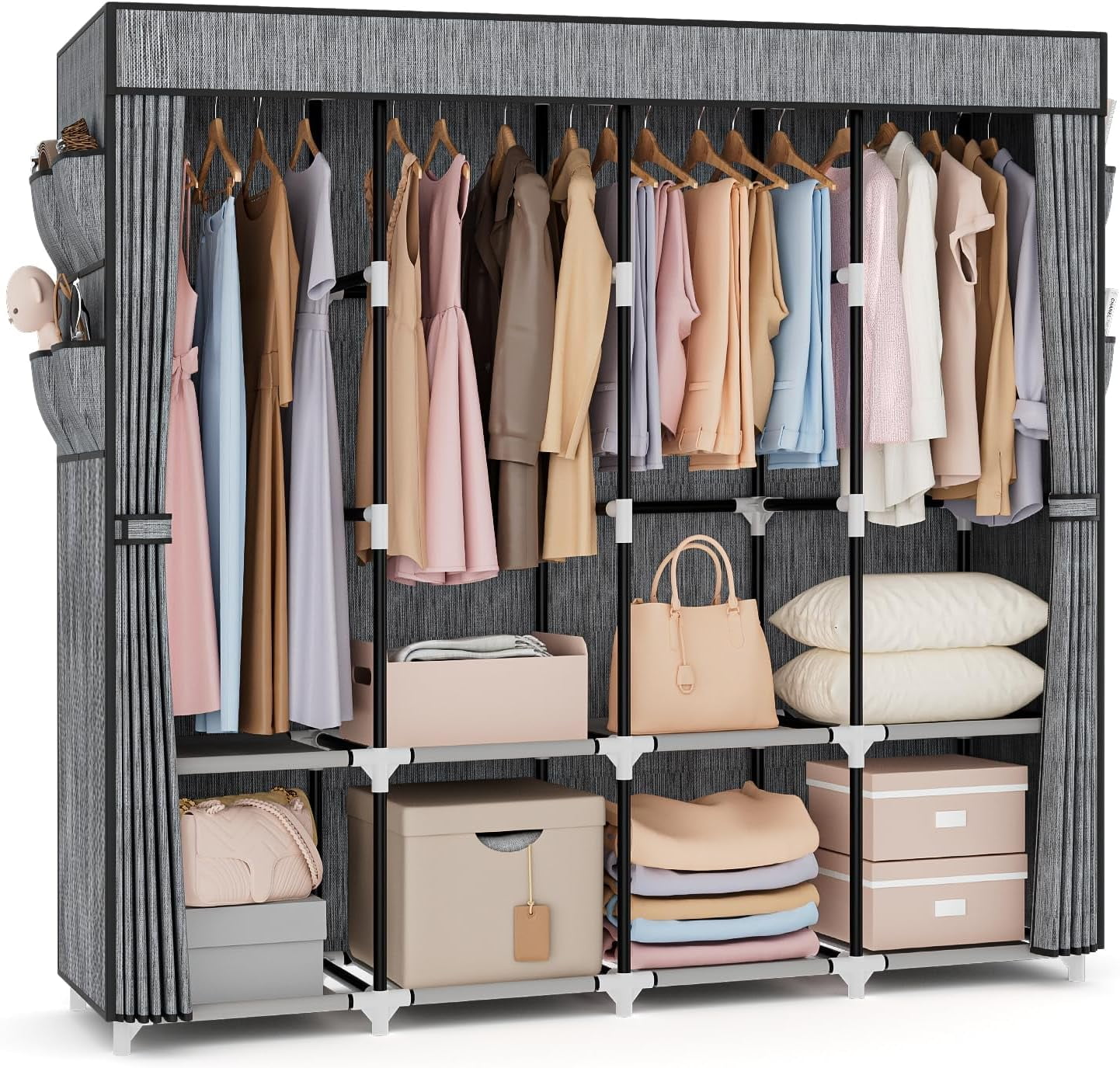 Portable Closet for Hanging Clothes 67 Inch Wide Large Capacity ...