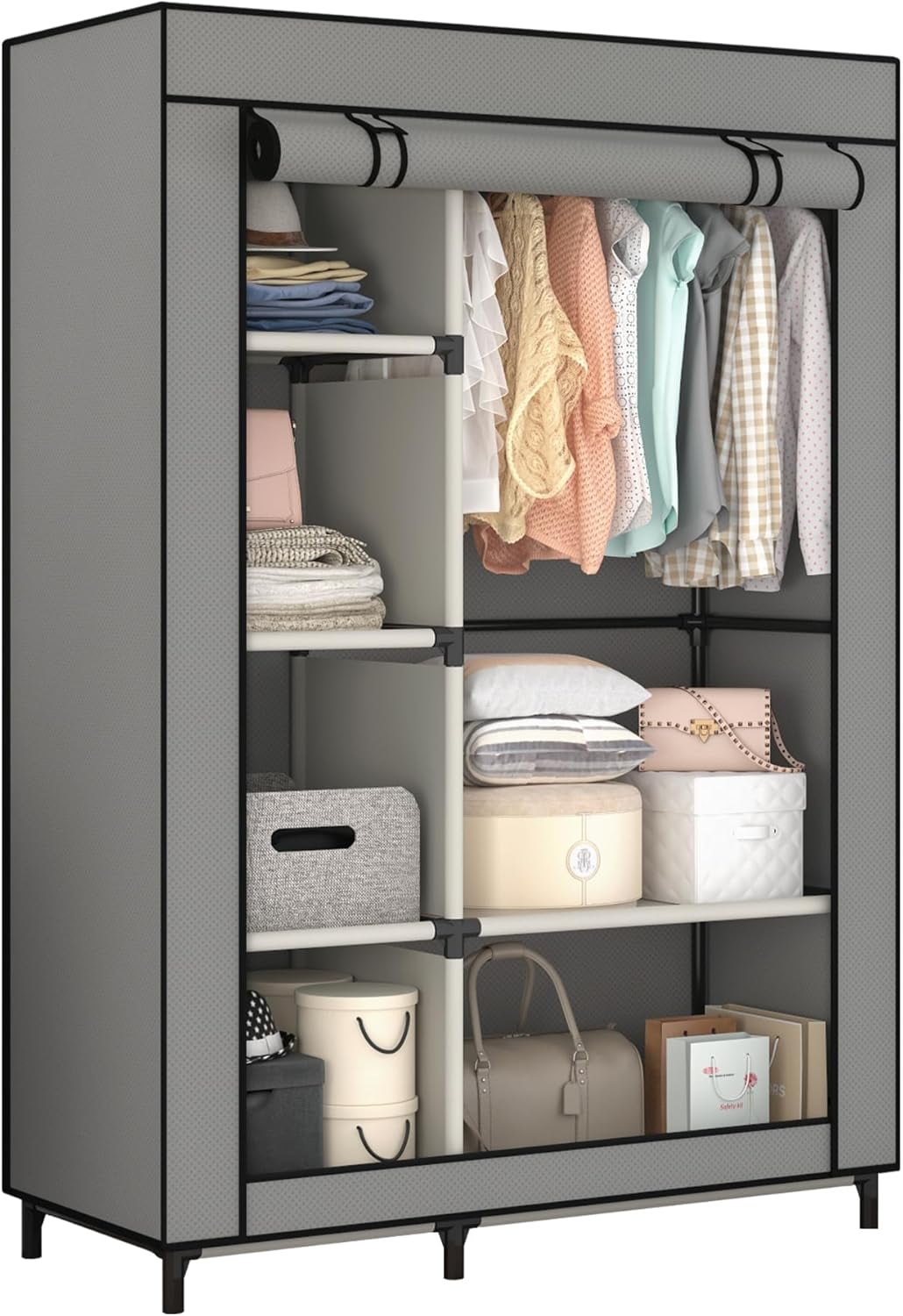 Portable Closet Organizers, Clothing Storage, Wardrobe with 6 Shelves ...
