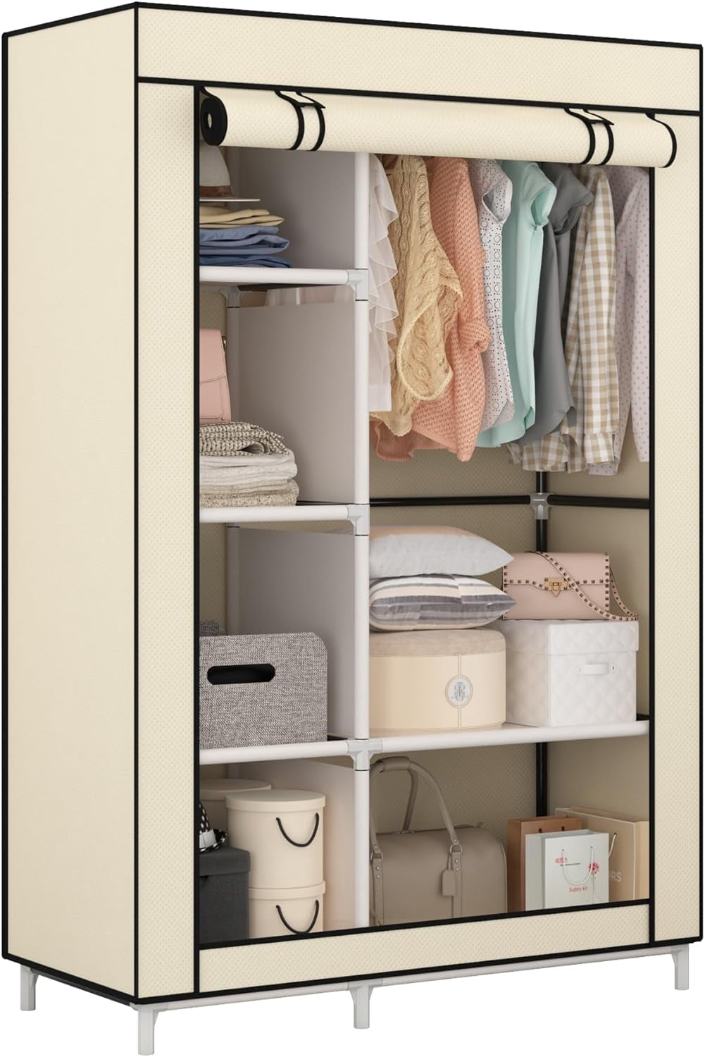 Portable Closet Organizers, Clothing Storage, Wardrobe with 6 Shelves ...