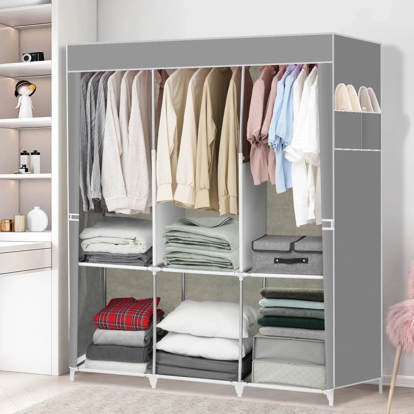 Portable Wardrobe Closet,Clothes Organizer,Clothes Storage for Bedroom ...