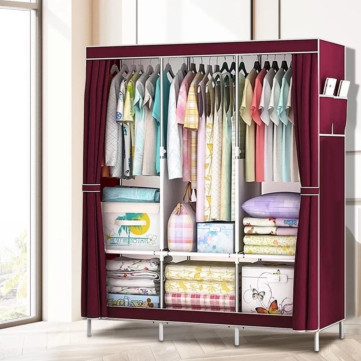 Portable Wardrobe Closet,Clothes Organizer,Clothes Storage for Bedroom ...