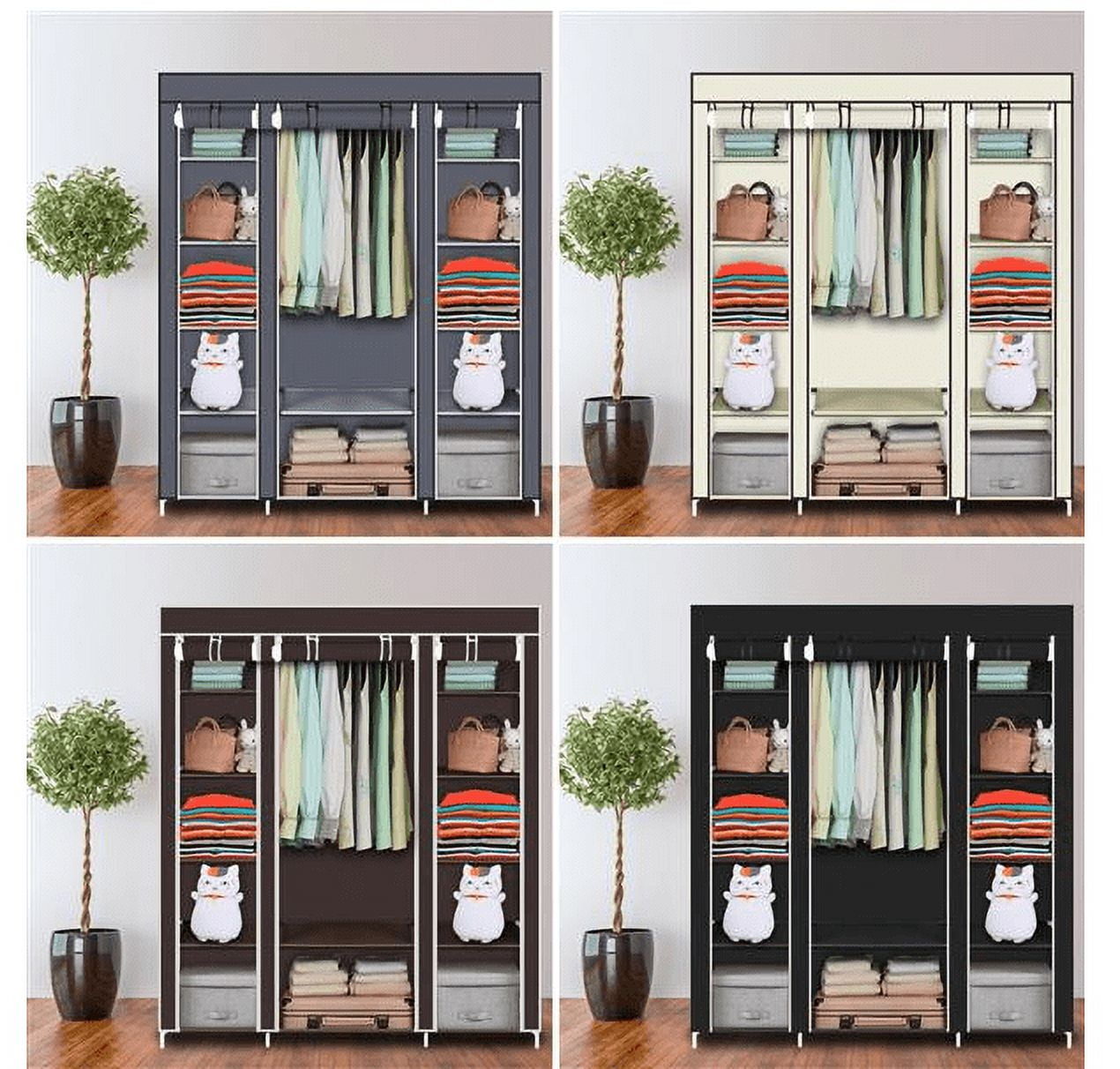 Portable Closet Wardrobe Storage Closet Clothes Portable Wardrobe ...