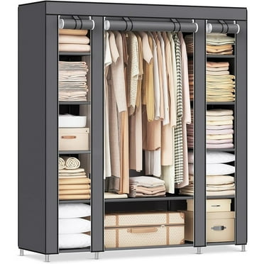 TRINITY 45x20x72 Modular Bamboo Closet Organizer, 2-Piece Set - Bronze ...