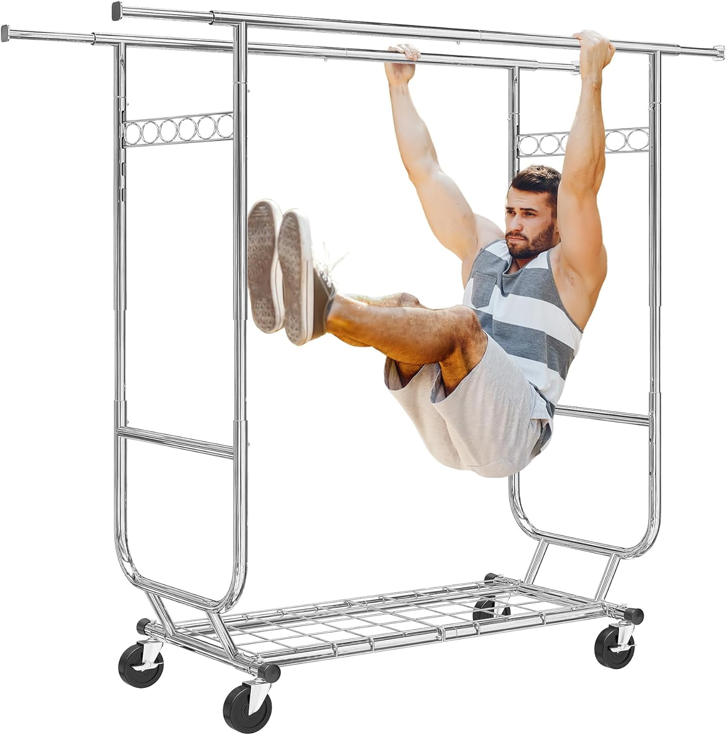 Portable Closets for Hanging Clothes, Heavy Duty Clothes Hanging Rack ...