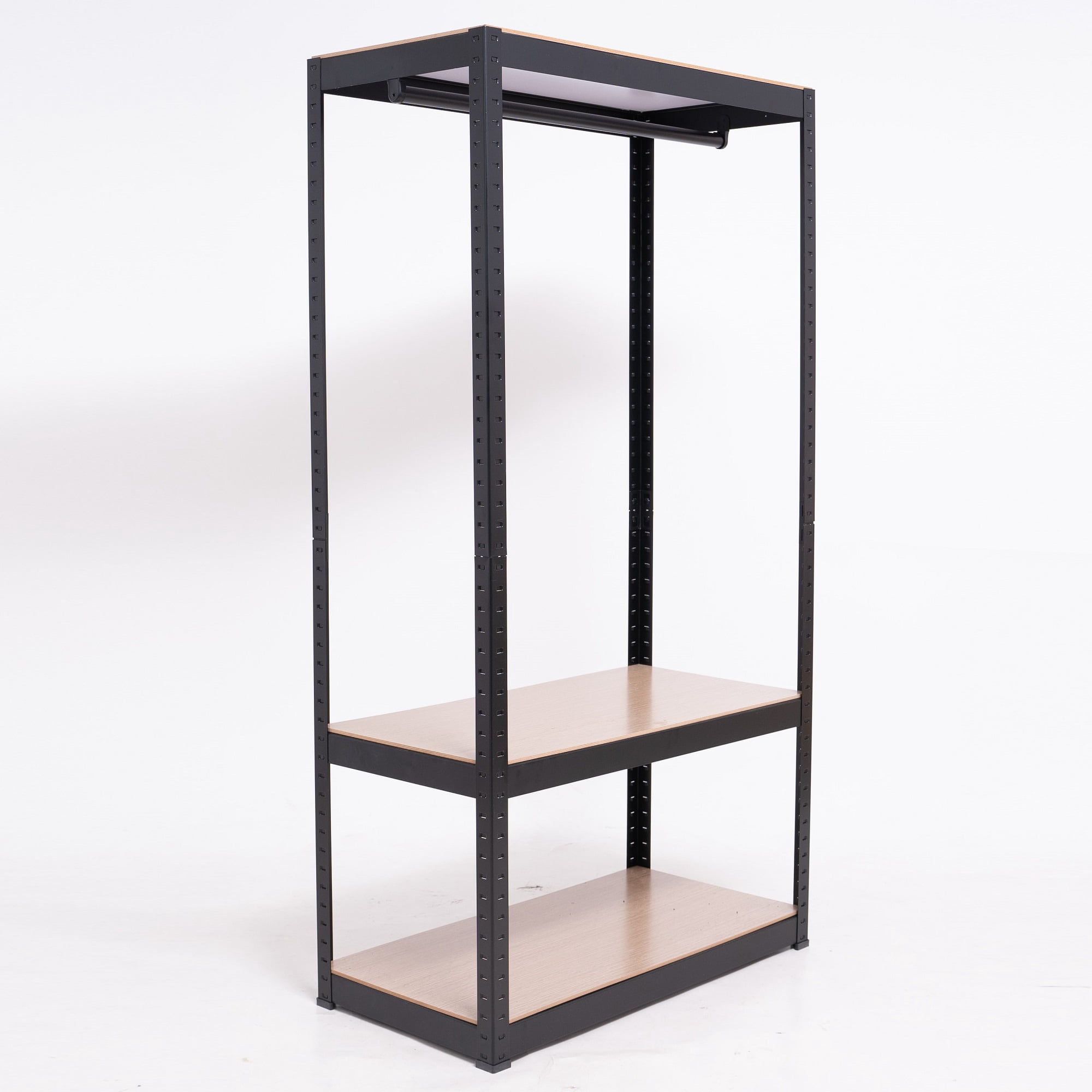 Portable Clothes Closet Wire Shelf And Garment Hanging Rai l Heavy-Duty ...