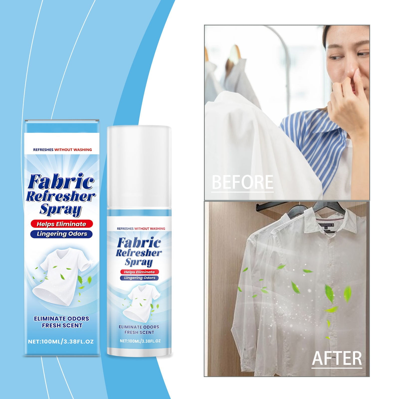 Portable Clothes Deodorization Spray, Drying Deodorization Antistatic ...