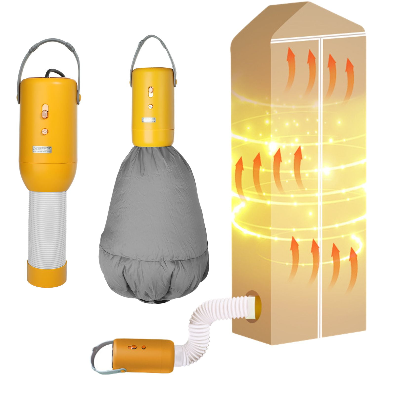 Electric Compact Portable Dryer, 200-400W with Clothes Bags and Shoe ...