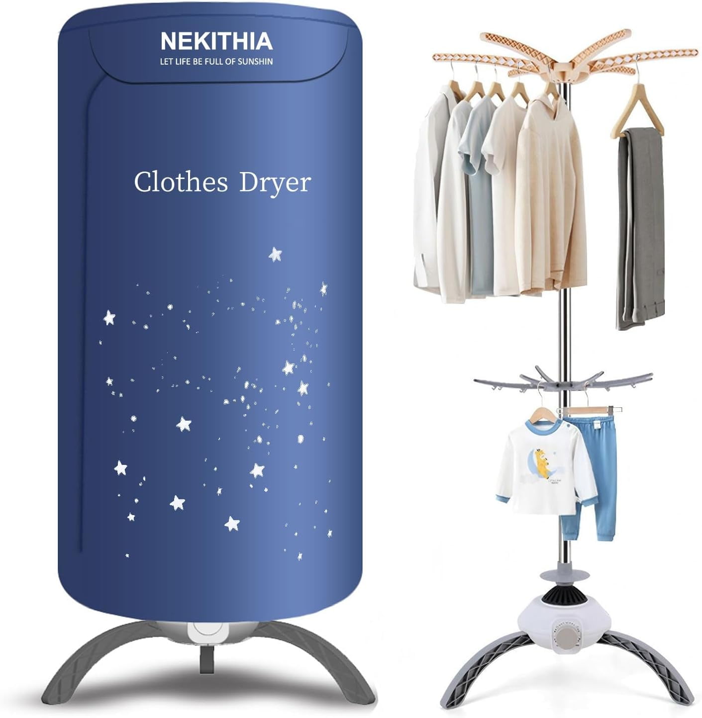 Portable Clothes Dryer - Upgraded 900W Fast-Drying for Large Loads of ...