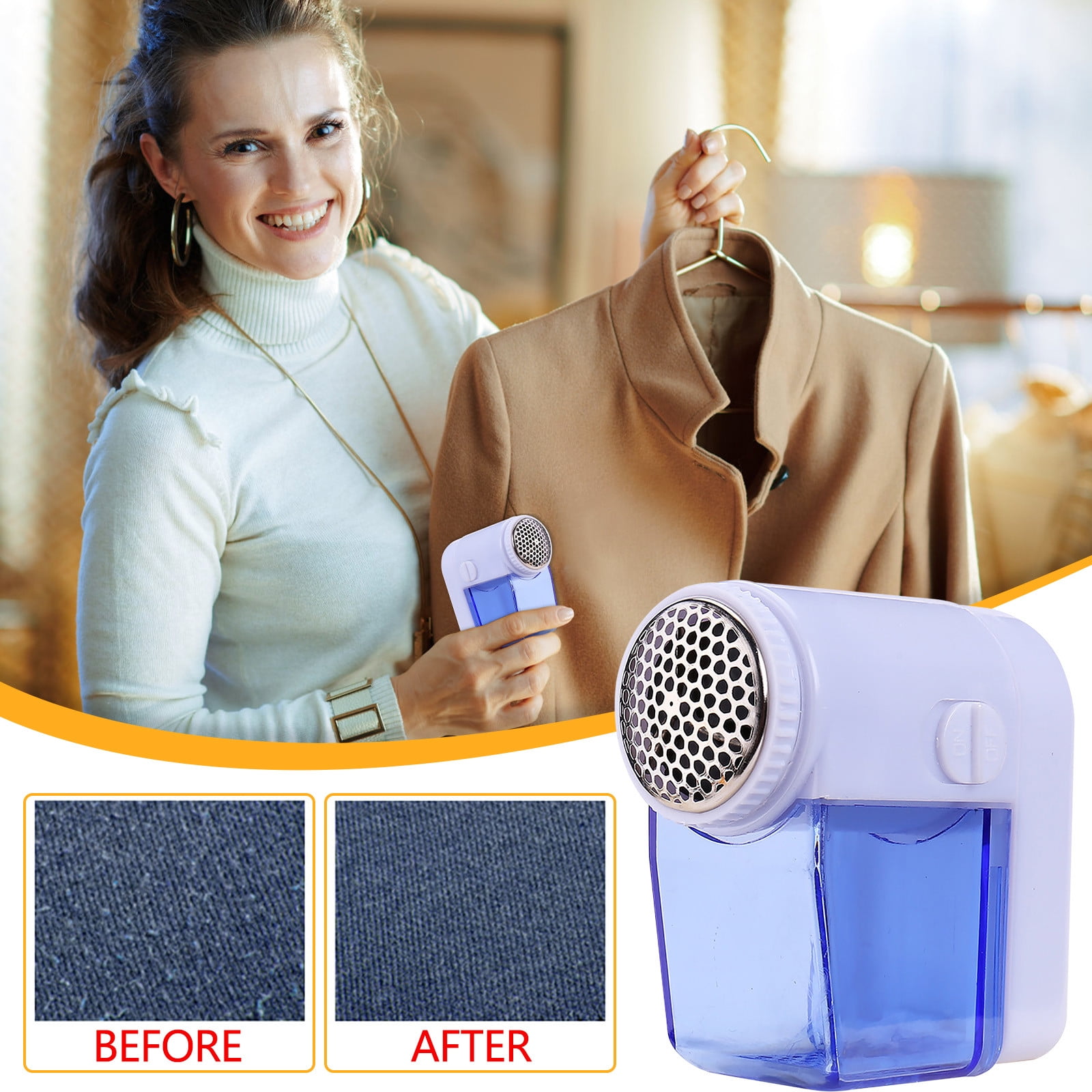 Portable Clothes Shaver | Battery Powered Lint Remover & Fuzz Ball ...