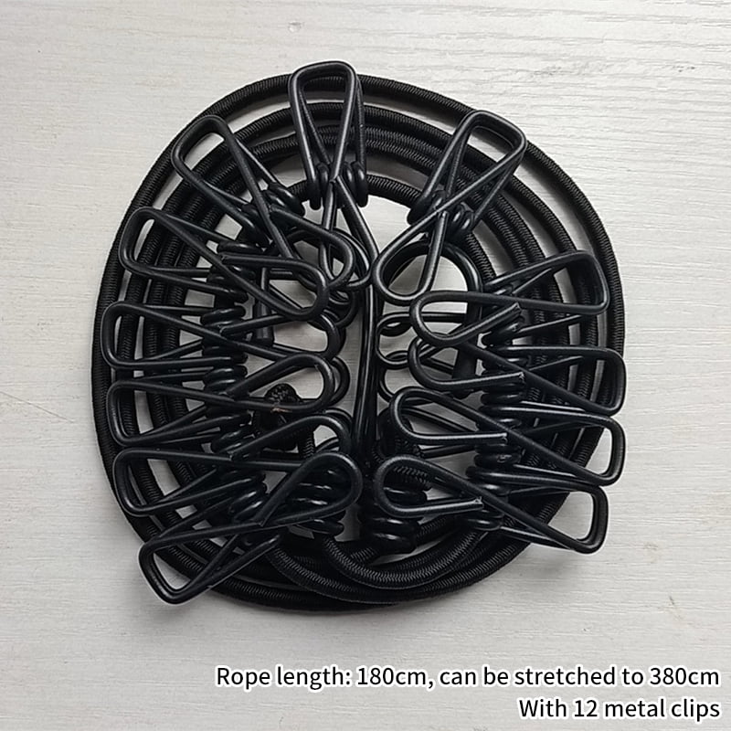 Portable Clothing Clothesline With 12 Clips Retractable Laundry Dryer ...