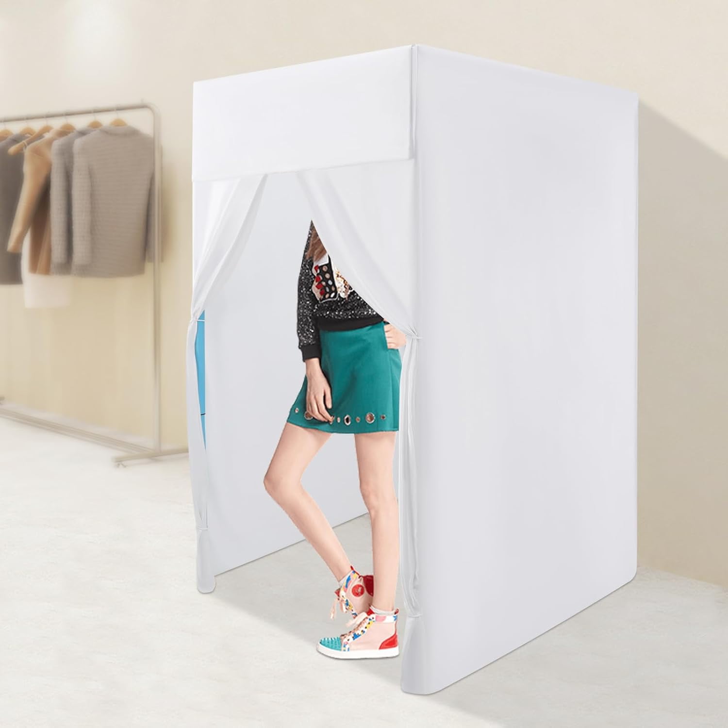 Portable Clothing Store Fitting Room, Foldable Changing Room with ...