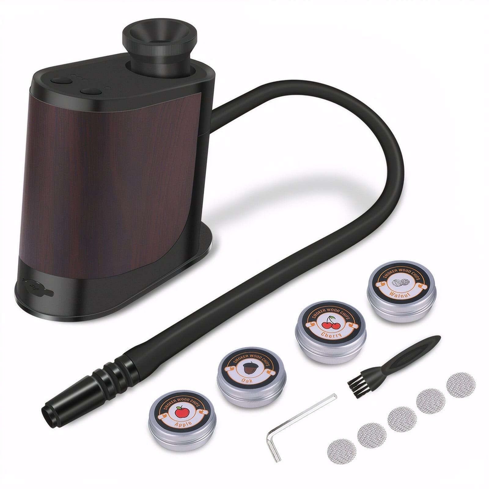 Portable Cocktail Smoker Infuser Kit with 4 Flavors of Wood Chips ...