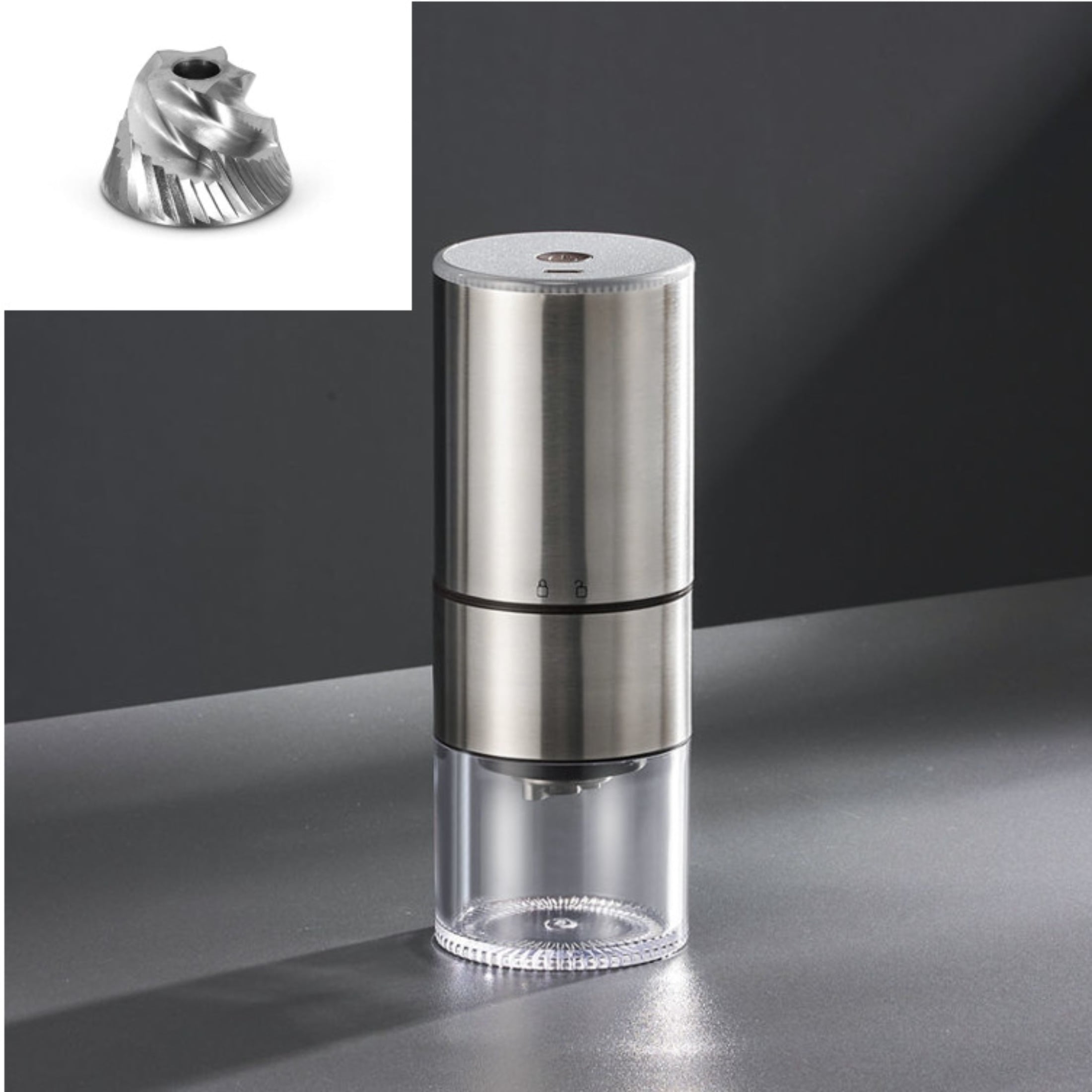 Portable Coffee Grinder, Small Electric Conical Burr Grinder Mini with ...