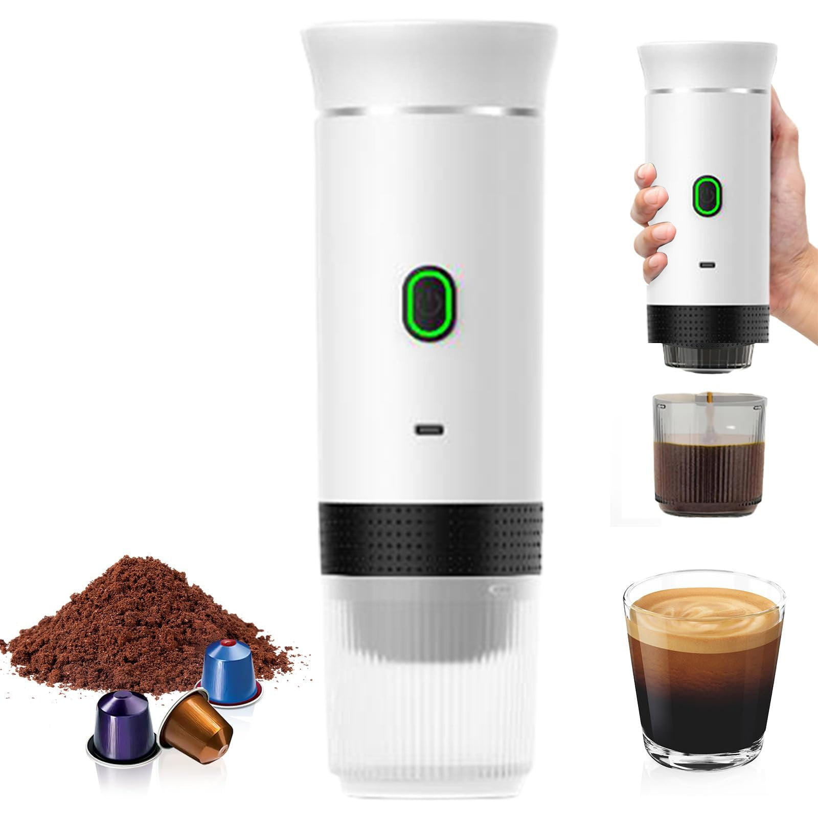 Portable Coffee Machine Machine 60Ml 12V Rechargeable Self Heating ...