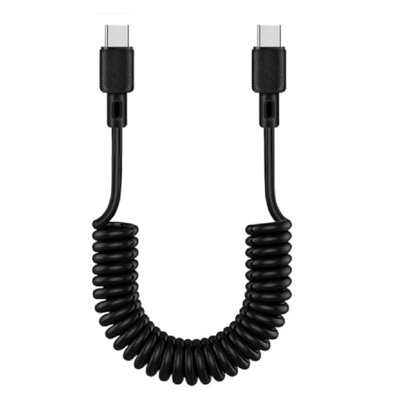Portable Coiled USB C Data Transfer Cable for Quick Charging and Tidy ...