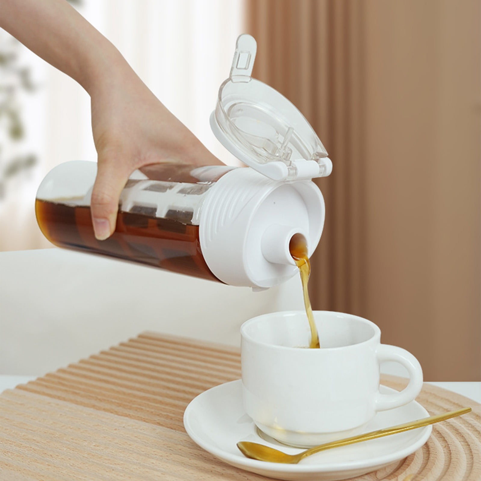 Portable Cold Brew Coffee & Tea Bottle - Heat Resistant, Easy Carry Cup ...
