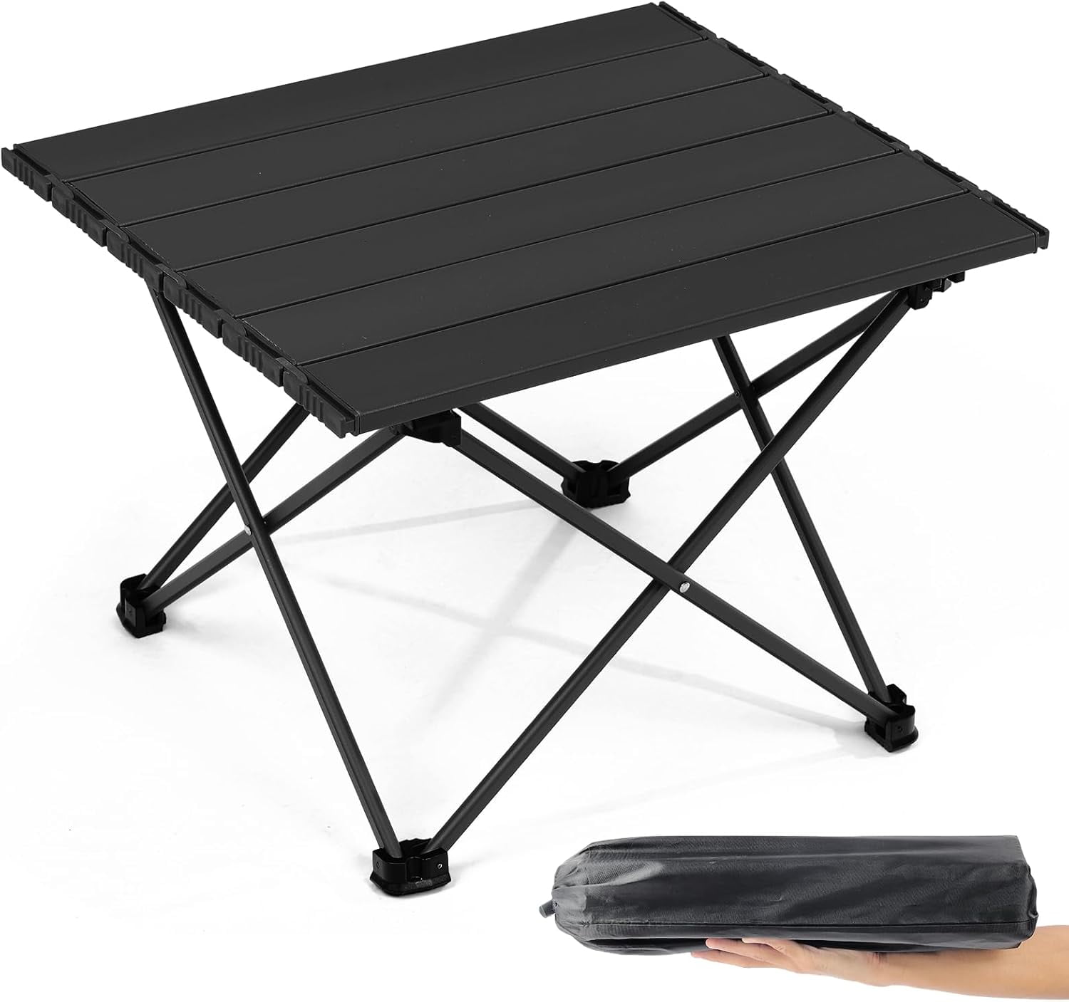 Portable Collapsible Beach Table, Foldable Roll Up Camping Table, Small ...
