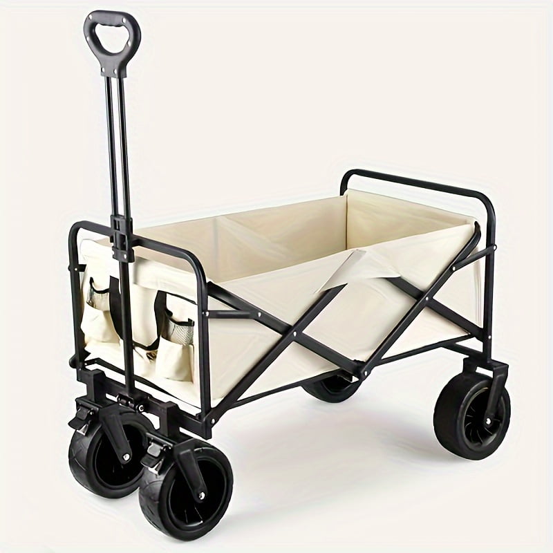 Portable Collapsible Wagon, Heavy-Duty Foldable Wagon Cart with 330lbs ...