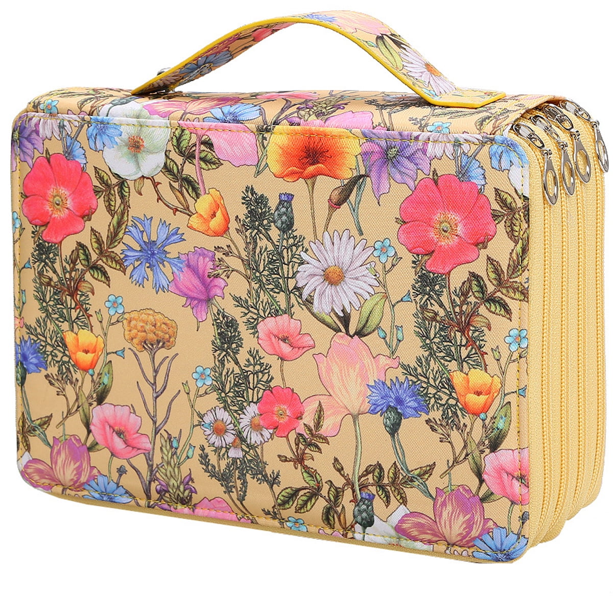 Portable Colored Pencil Case Rose Pencil Case Slot Holds 200 Slots ...