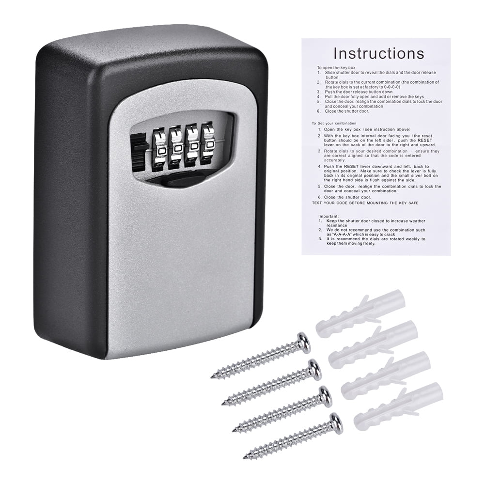 Portable Combination Lockbox For Emergency Access, Resettable Code Safe ...