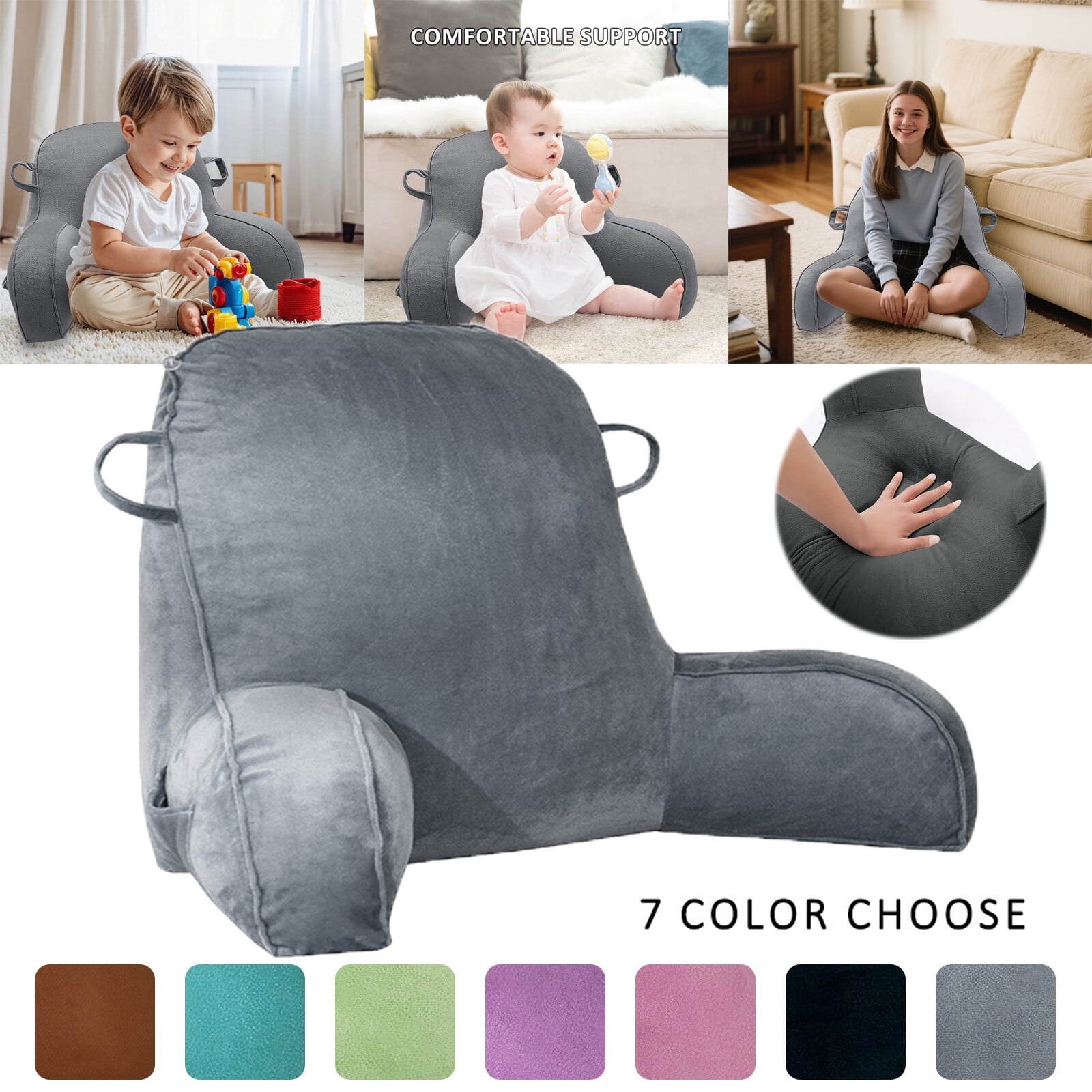 Portable Comfy Reading Pillows for Sitting in Bed, Back Support Pillow ...