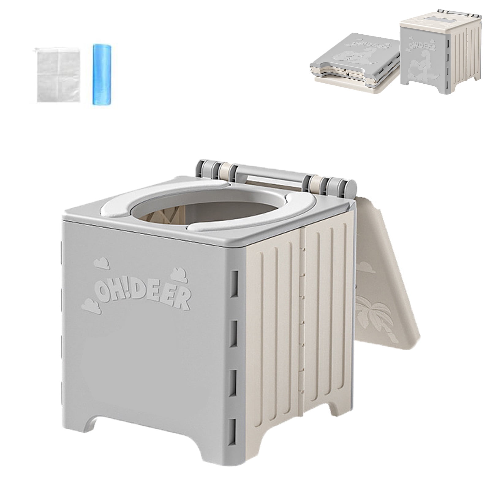 Portable Commode - Folding Toilet Equipment, Sturdy Strong Construction ...