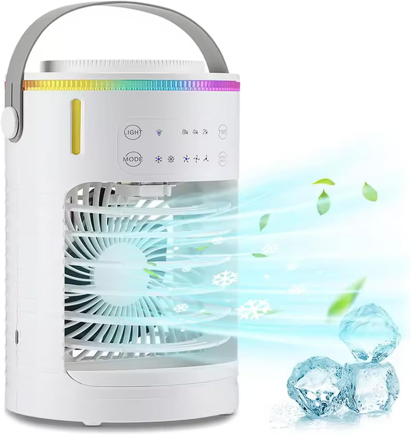 Portable Compact Evaporative Cooler with 7-Color LED Light, Adjustable ...