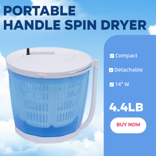 KANGTEEN Portable 2kg 110V Blue White Compact Handle Spin Dryer ...