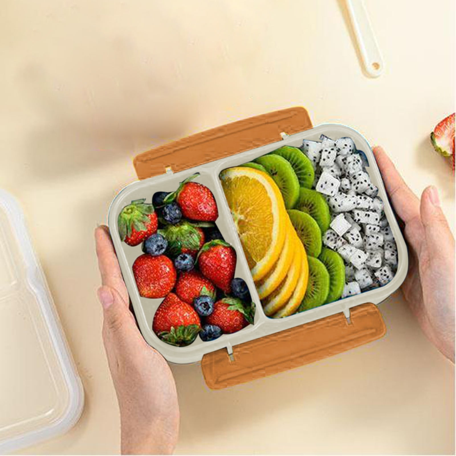 Portable Compartment Lunch Boxes, Leak Proof Food Storage, 3-Tier ...