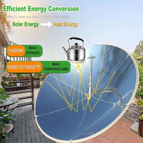 Portable Concentrating Solar Cooker 1000-1500w Thermal Power Camping ...
