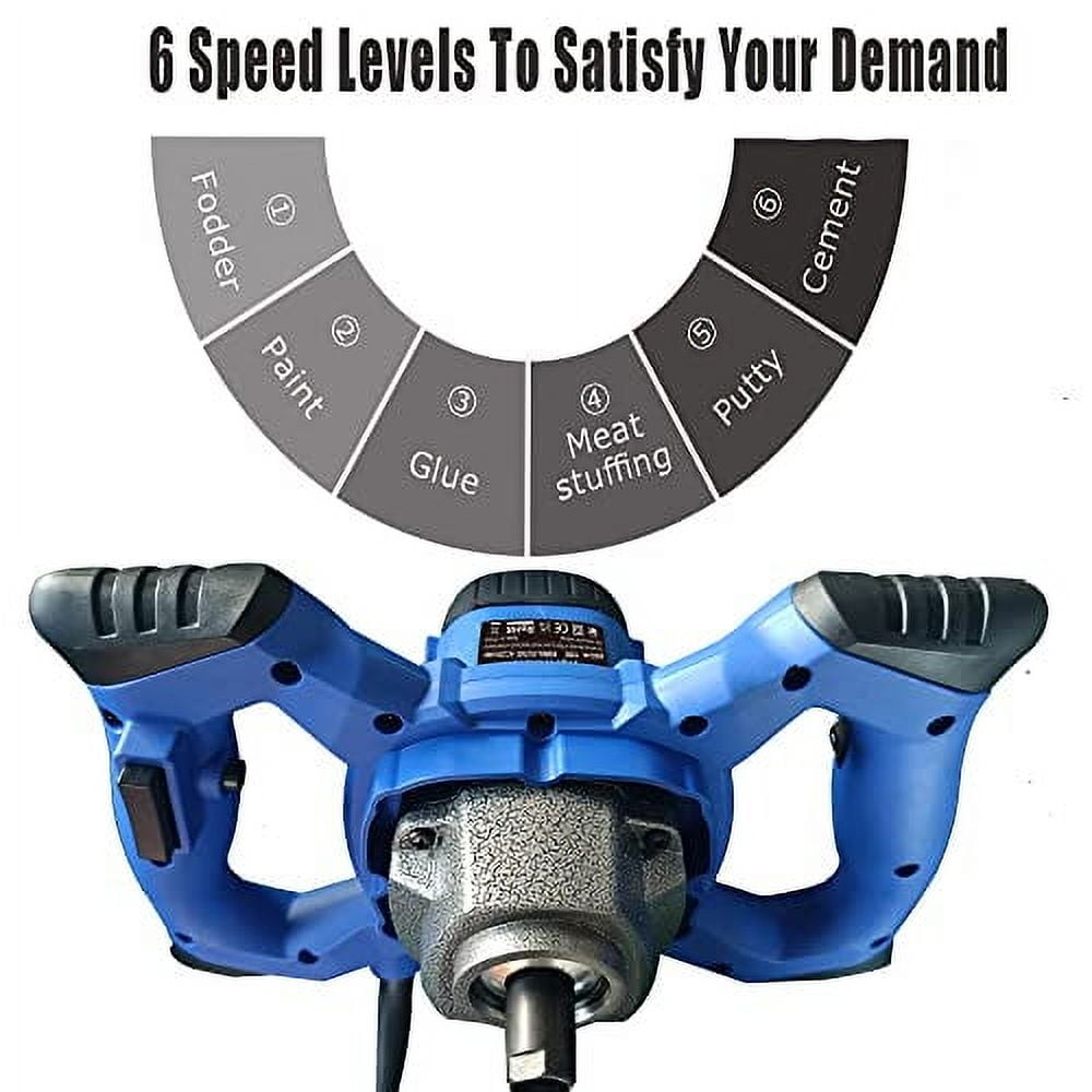 Portable Concrete Mixers 2100W Adjustable 6 Speed Handheld Electric ...