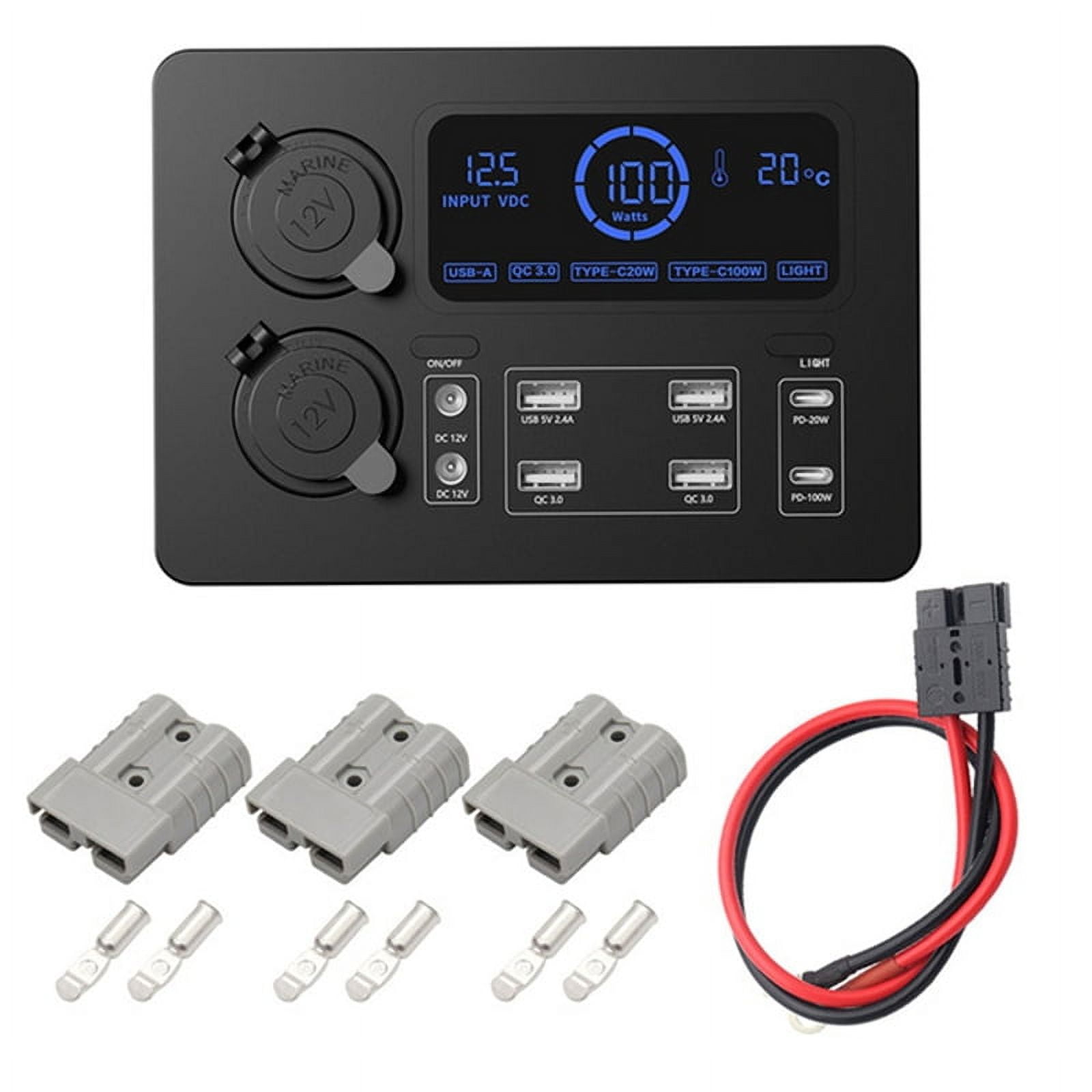 Portable Control Hub with LED Lights Adapter Mini Power Box with LED ...