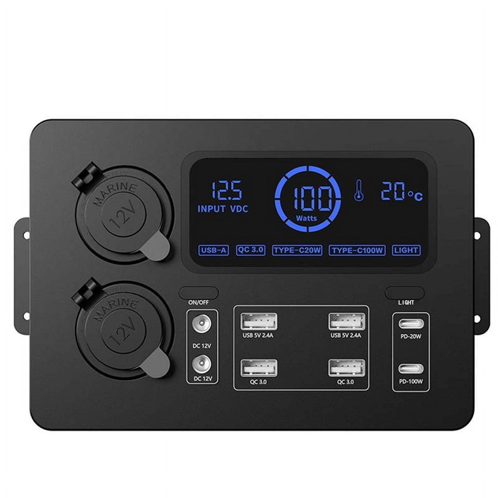 Portable Control Hub with LED Lights Adapter Mini Power Box with LED ...