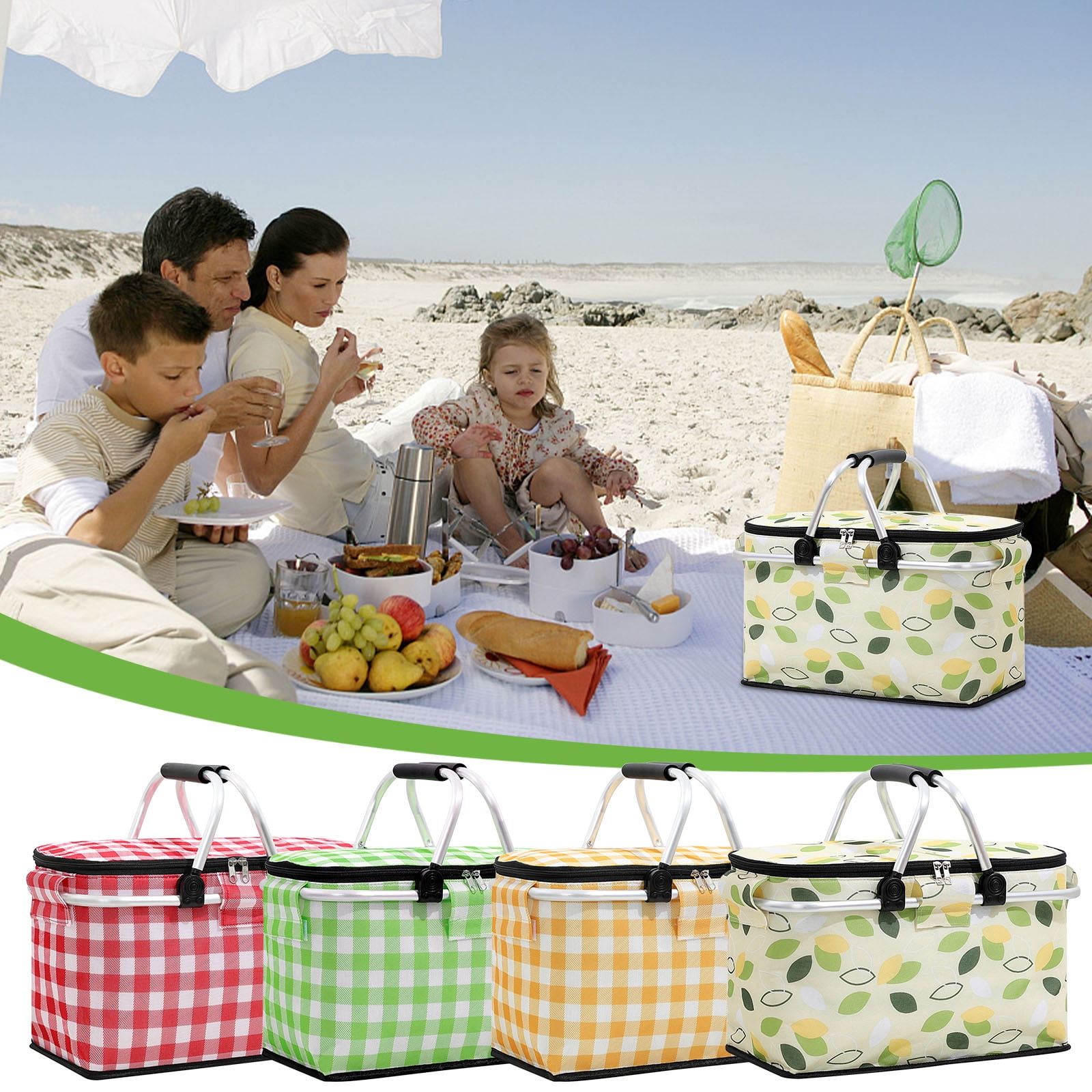 Portable Cooler Bag Insulated Picnic Basket Leakproof Multiple ...
