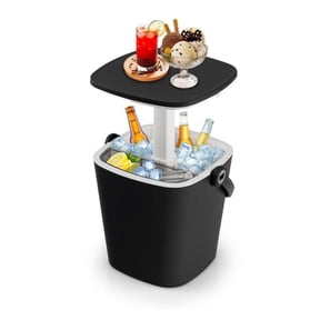 Costway Ice Table with Drain, Portable Folding Ice Bin Table, 4' with ...