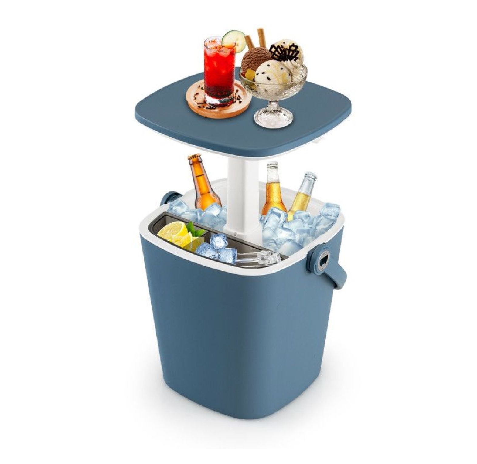 Portable Cooler Table, 3-in-1 Ice Cooler Bar Table with Bottle Opener ...