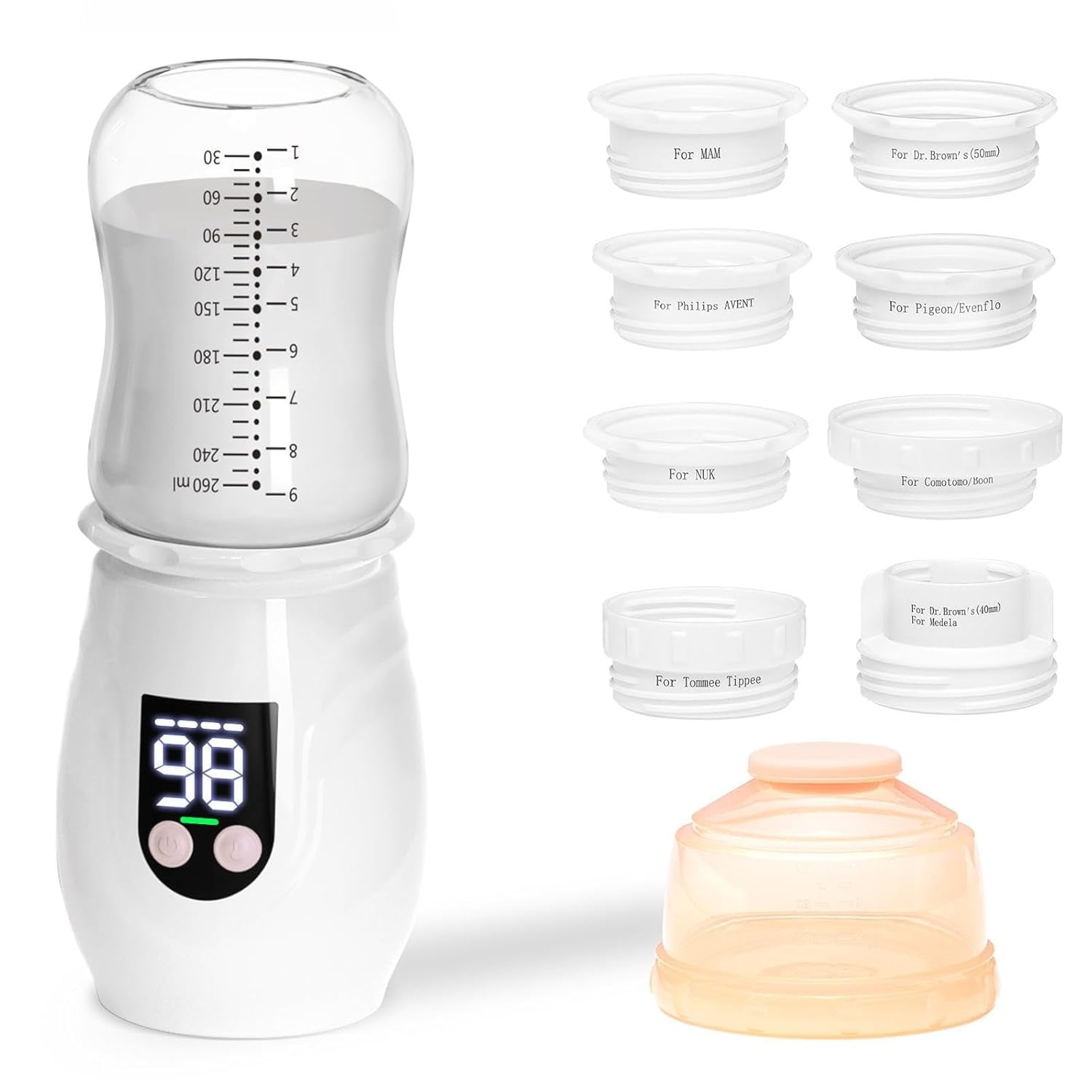 Portable Cordless Baby Bottle Warmer for Travel, Rechargeable with 8 ...