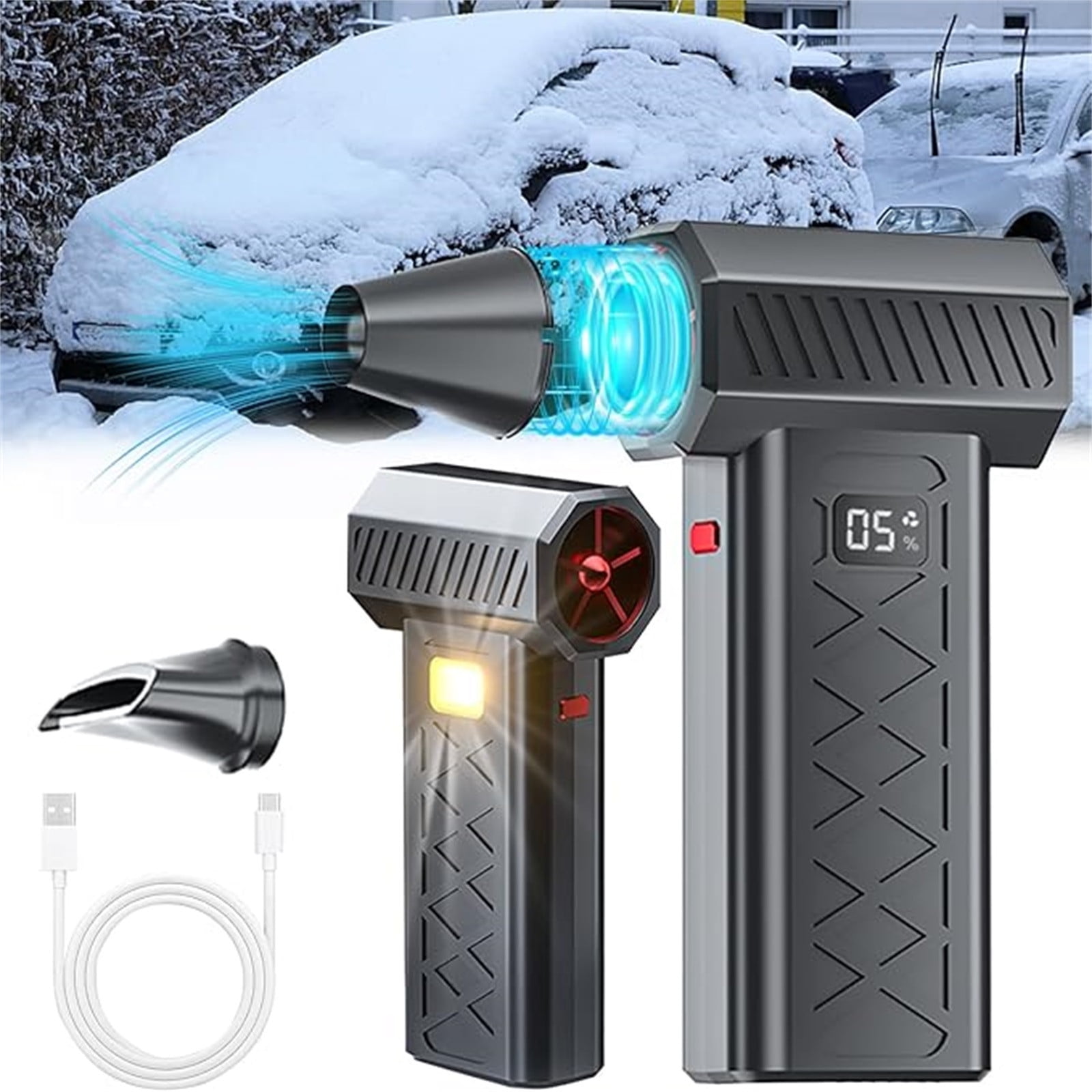 Portable Cordless Blower 8000mAh Battery Powered High Velocity Fan with ...