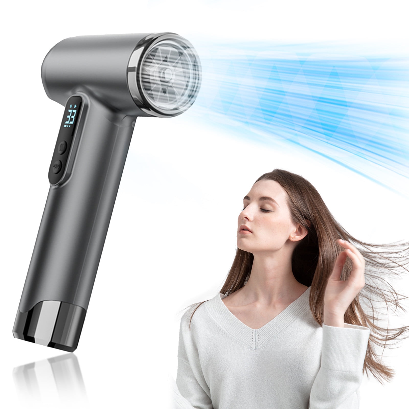 Portable Cordless Hair Dryer 200W USB Rechargeable 15000mAh Battery ...
